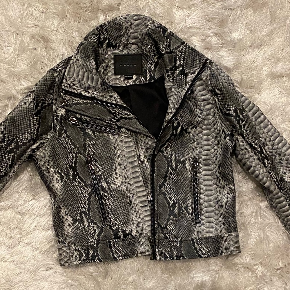 Blanknyc Faux Snakeskin Leather Jacket - Gem
